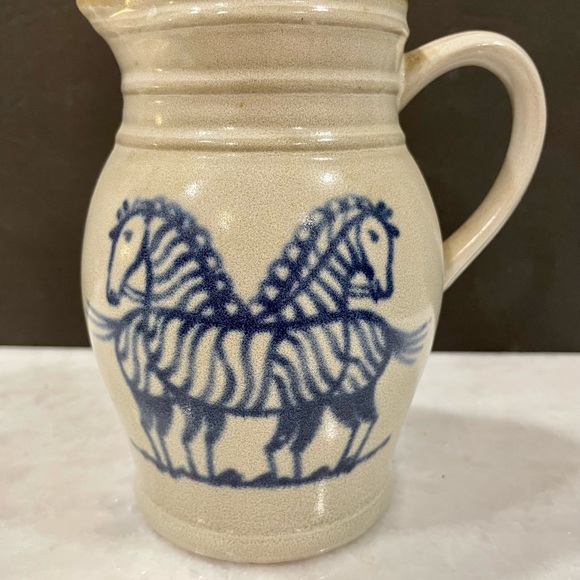 Accents | Salt Glazed Zebra Stoneware Pottery Pitcher | Poshmark